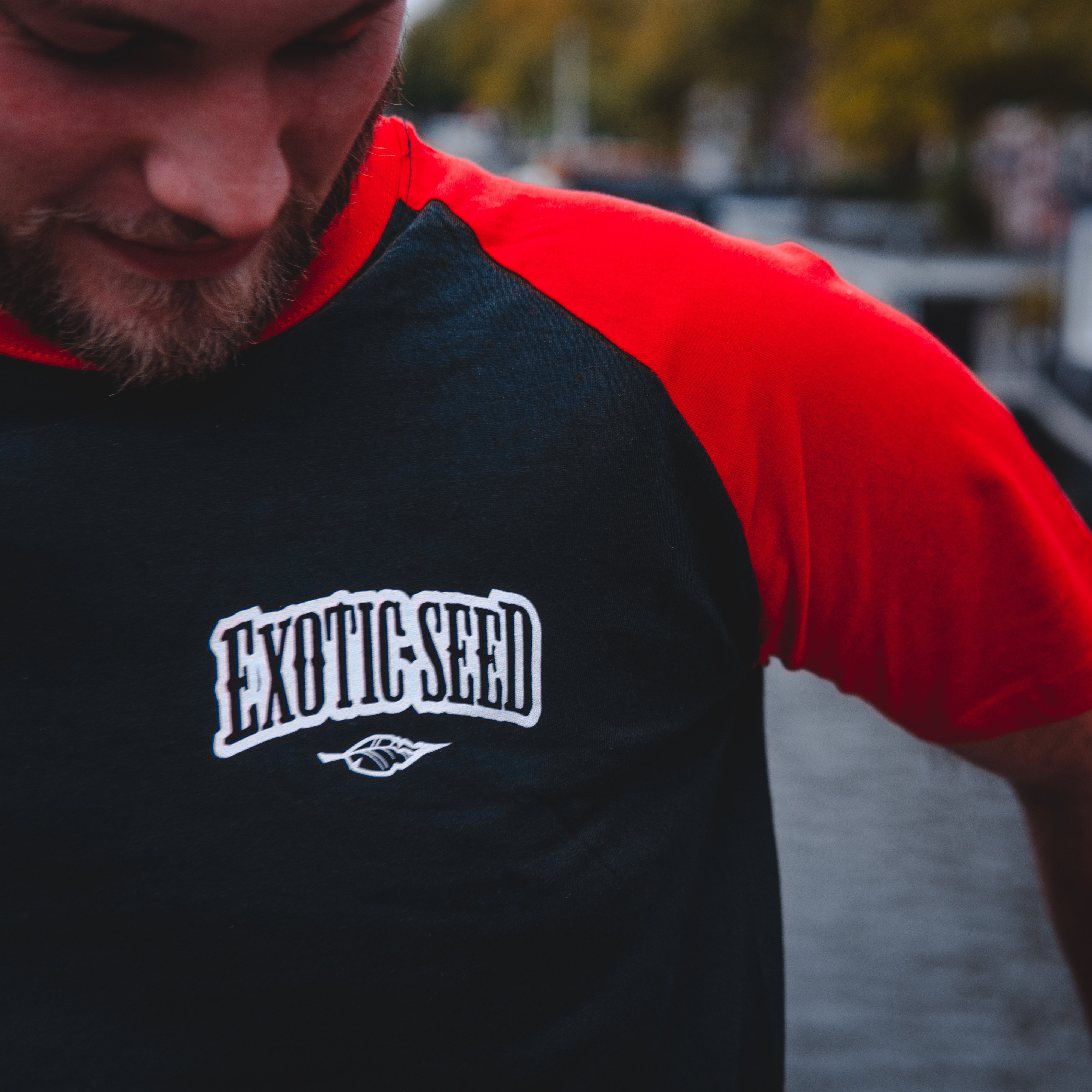 Baseball Shirt ''Exotic'' Men - Red/Black | Exotic Seed